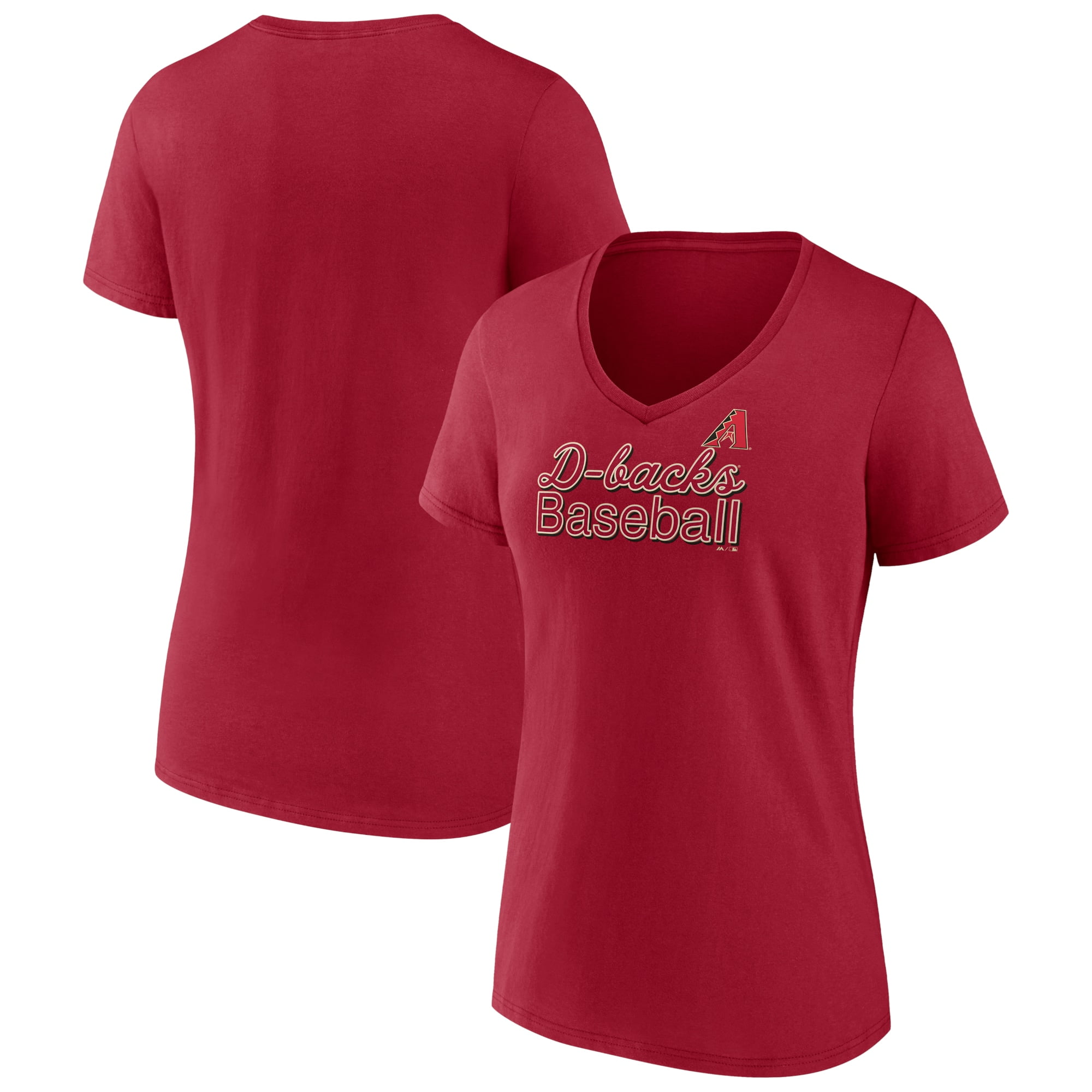 Women's Fanatics Red Arizona Diamondbacks Regulation V-Neck T-Shirt ...