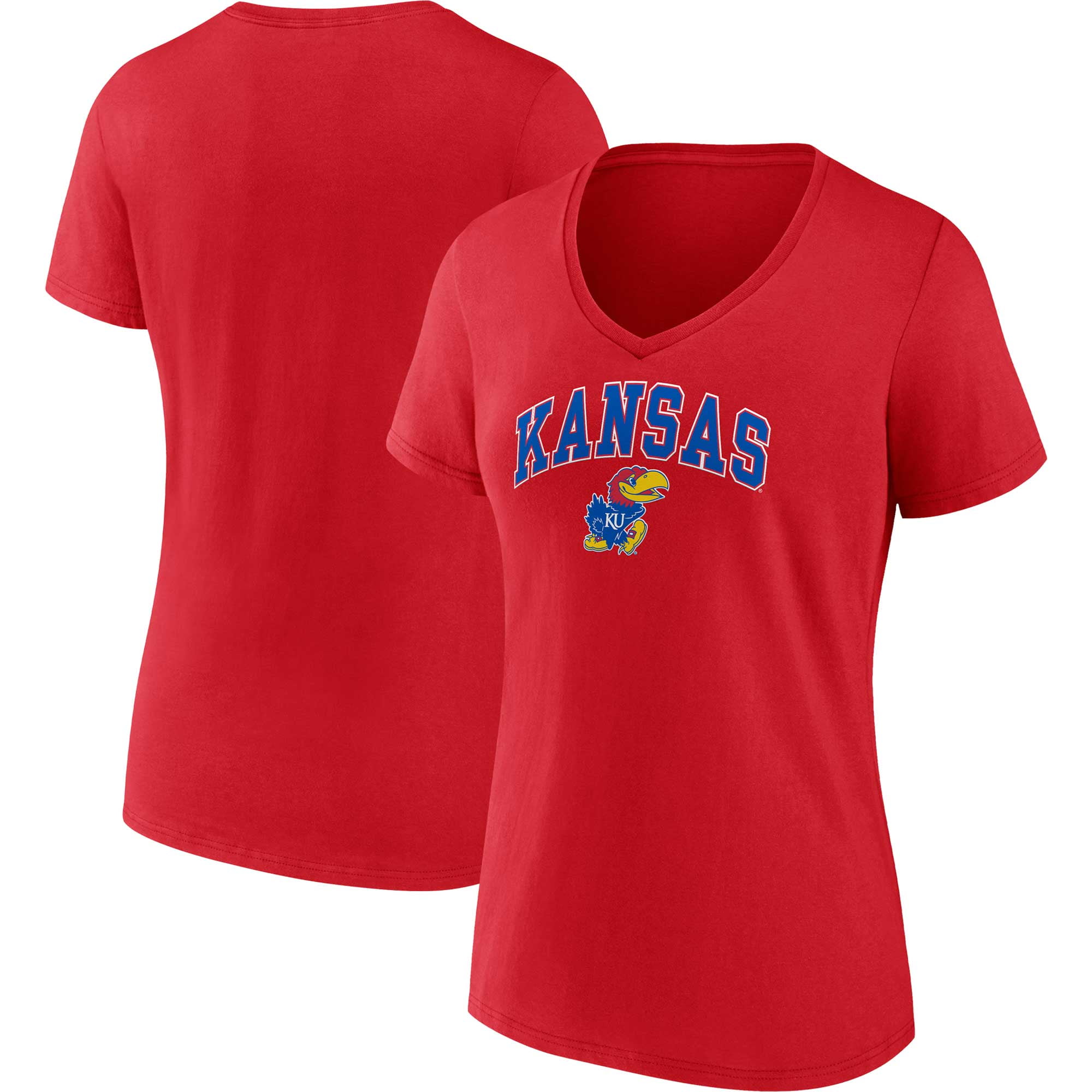 Women's Fanatics Red Kansas Jayhawks Campus V-Neck T-Shirt - Walmart.com