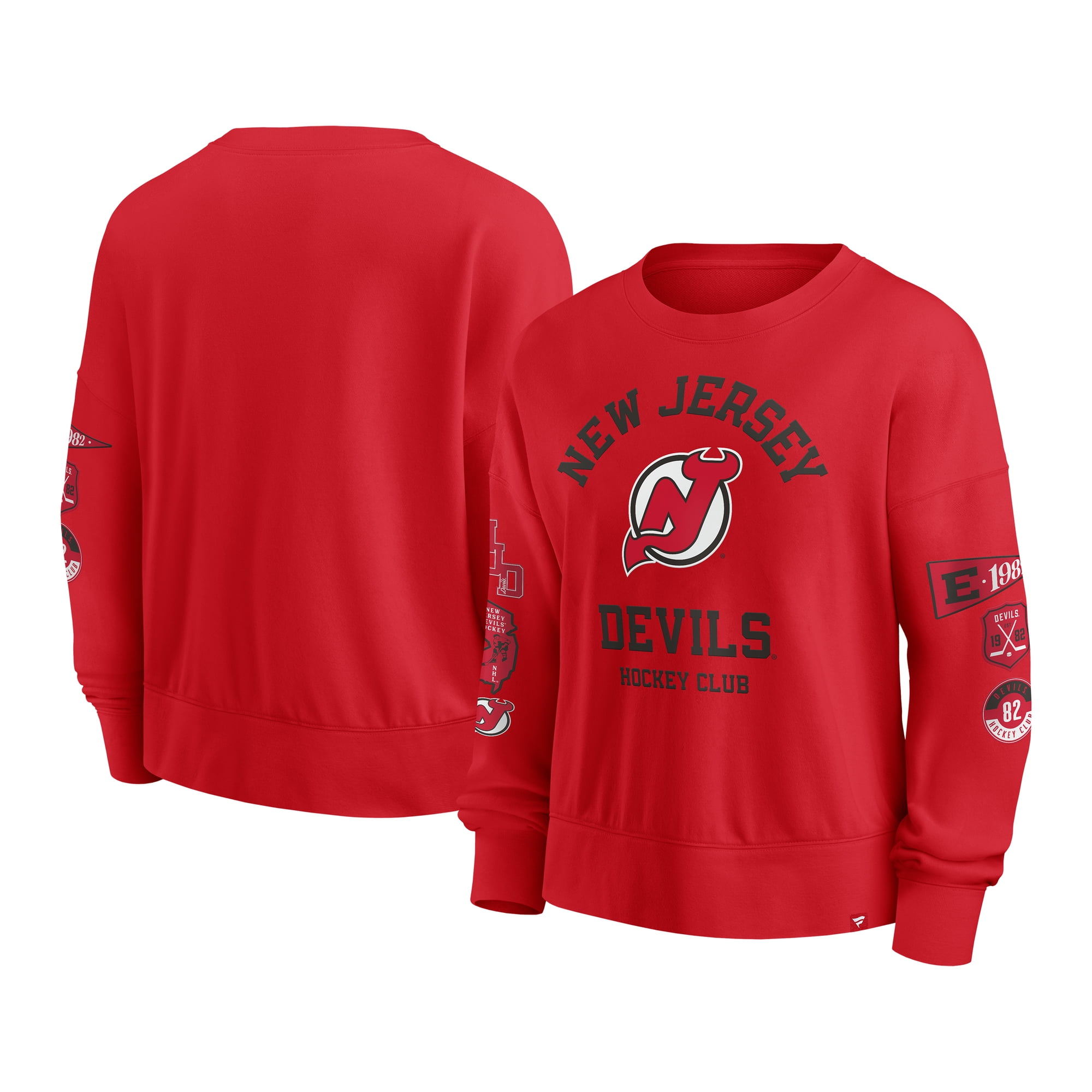 Women's Fanatics Red New Jersey Devils Go Team Pullover Sweatshirt ...