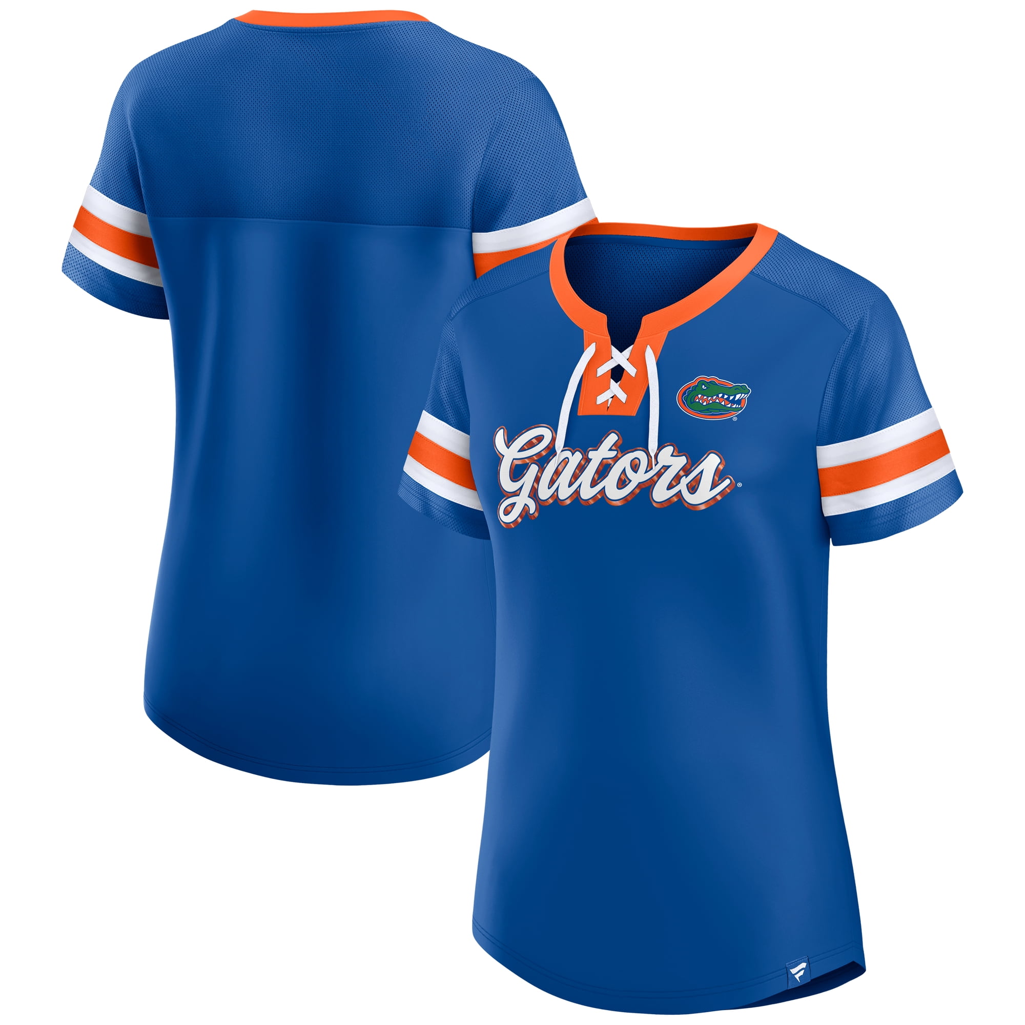 Women's Fanatics Royal Florida Gators Iconic Athena Lace-Up T-Shirt ...