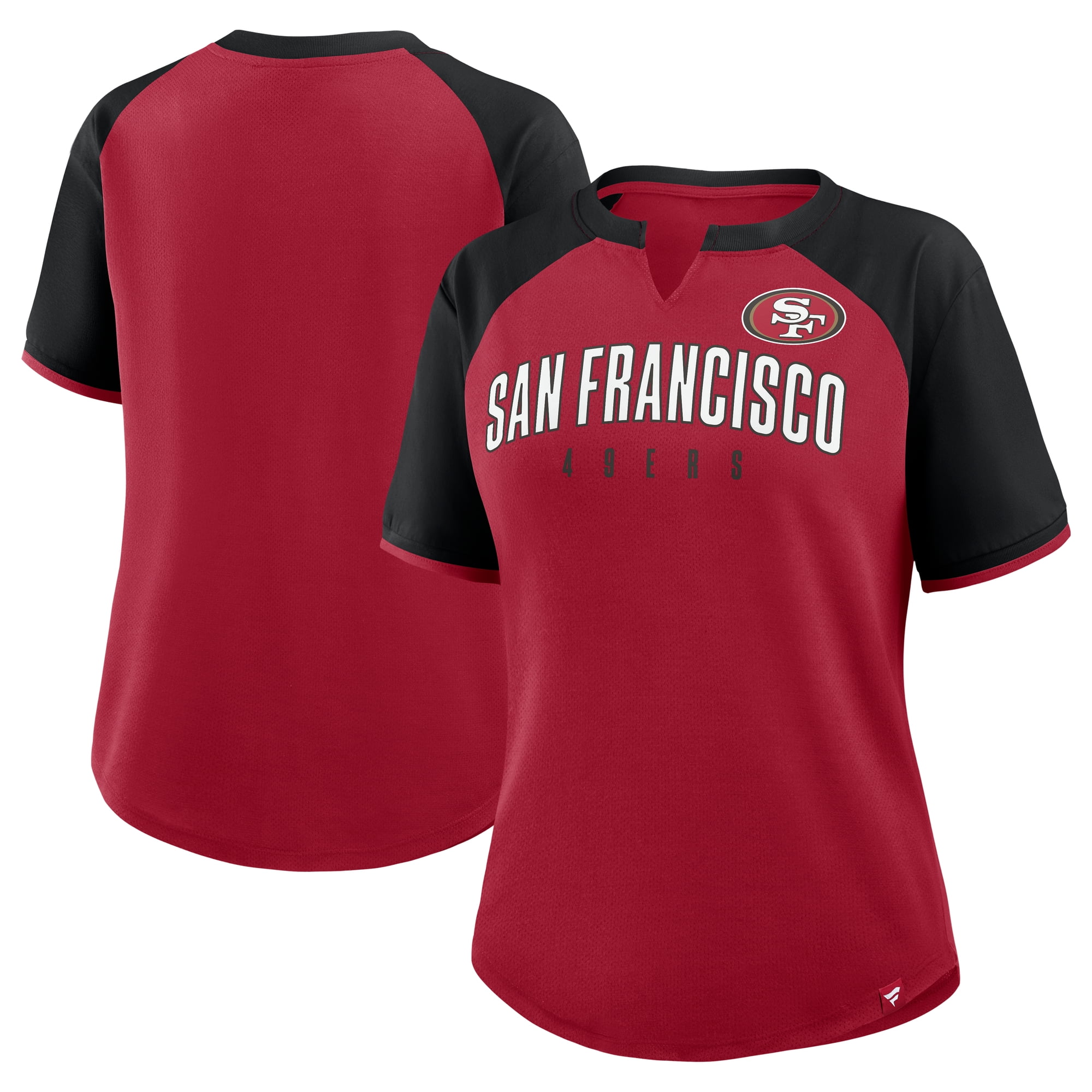 Women's Fanatics Scarlet/Black San Francisco 49ers Height Advantage T ...