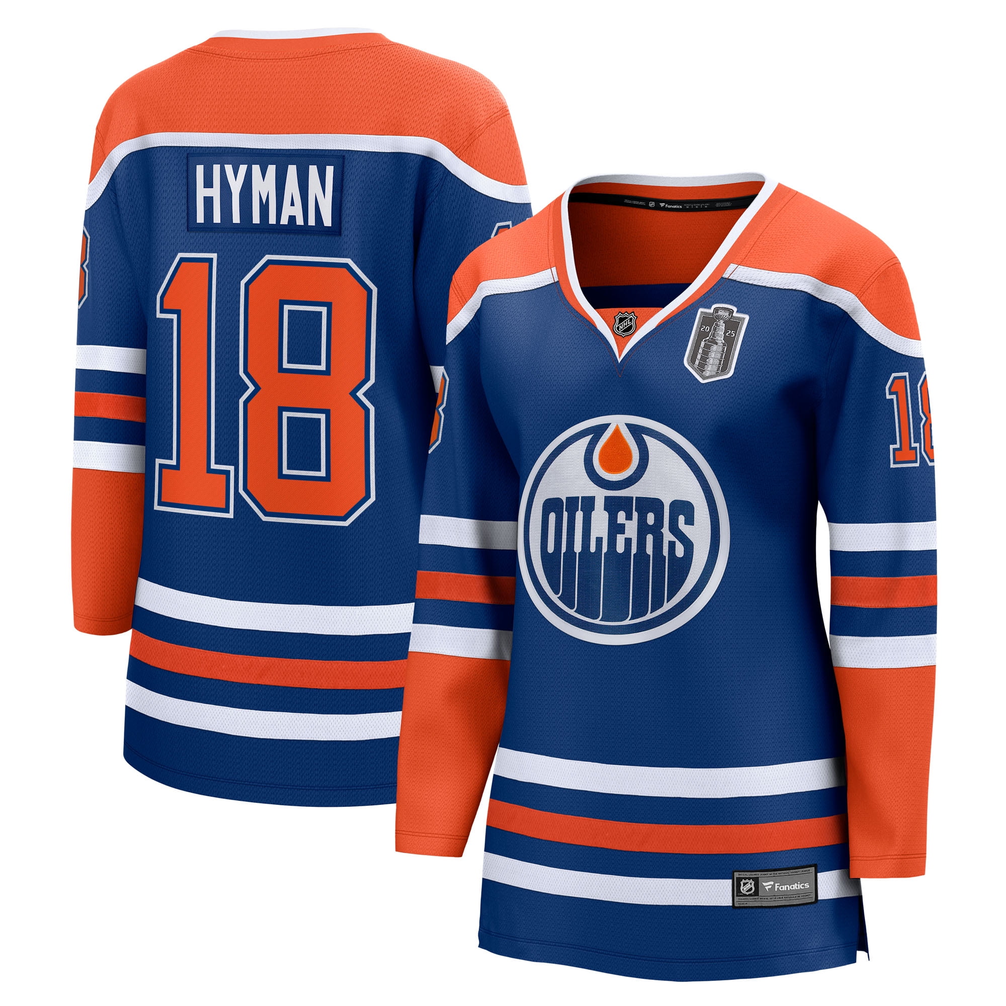 Women's Fanatics Zach Hyman Royal Edmonton Oilers 2025 Stanley Cup ...