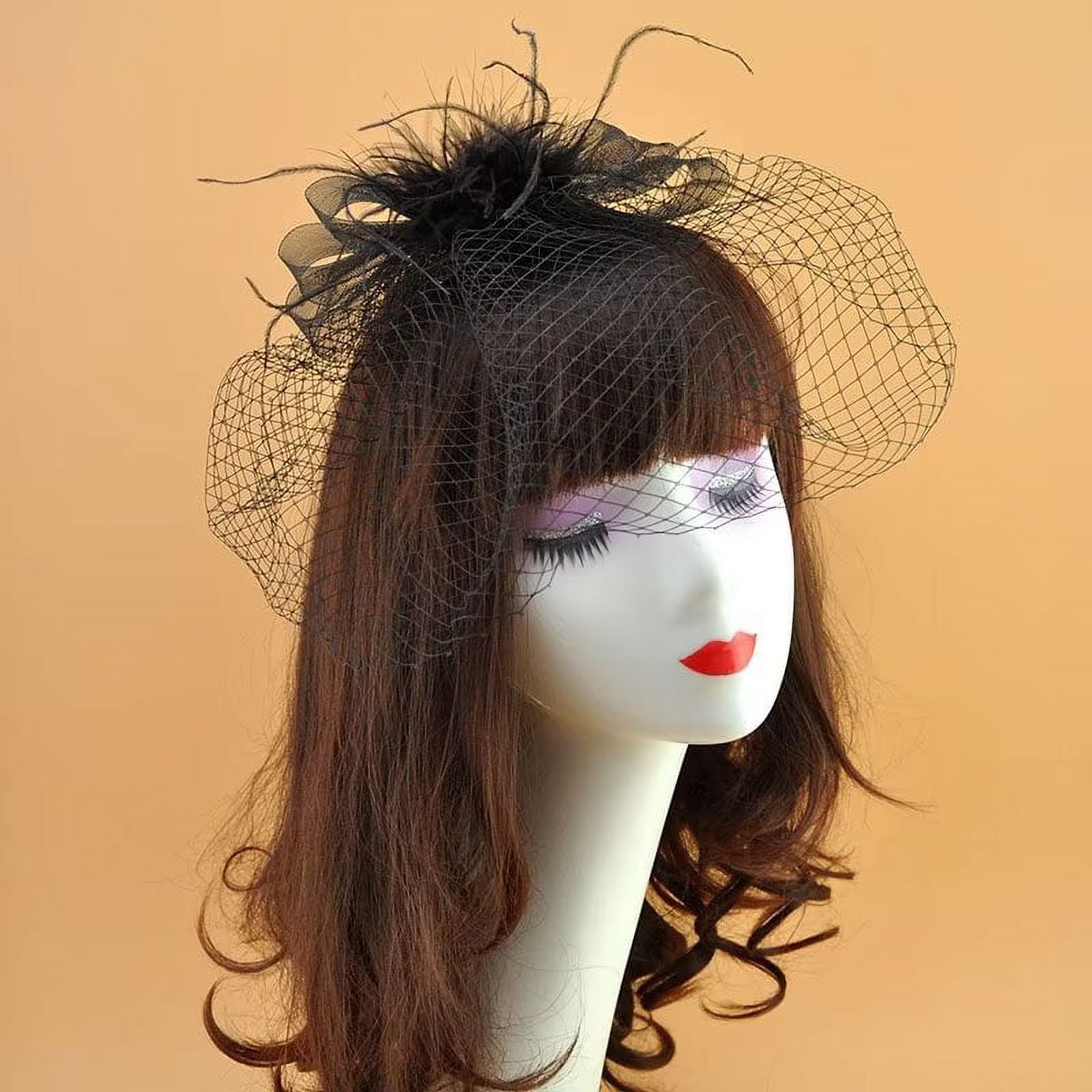 Women's Fascinators Hat Mesh Floral Feather Fascinator Headband for ...