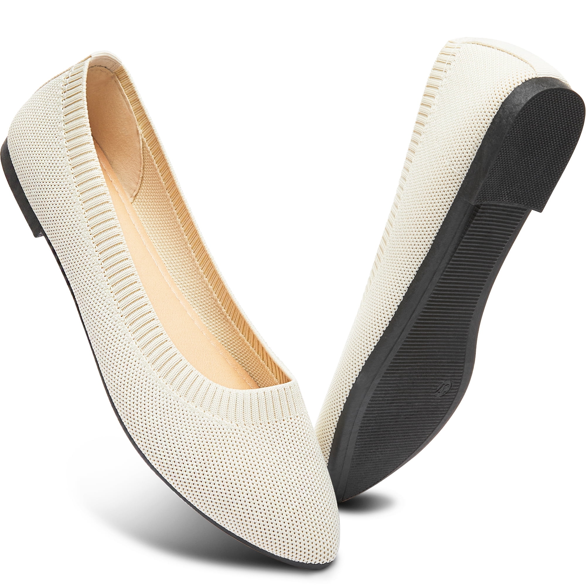 AOMAIS Women's Fashion Ballet Flats Pointy Toe Flats Mesh Casual Shoes ...