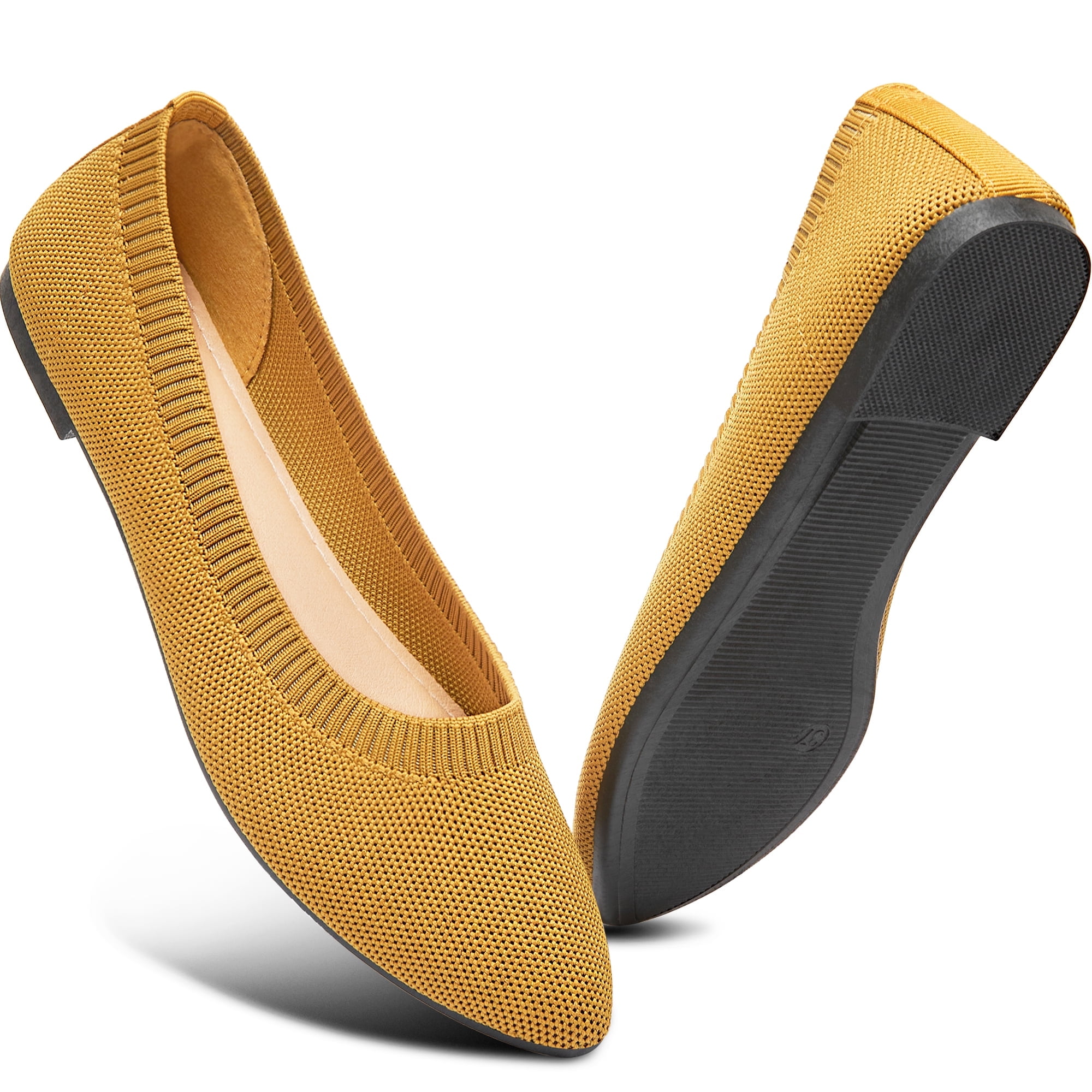 AOMAIS Women's Fashion Ballet Flats Pointy Toe Flats Mesh Casual Shoes ...