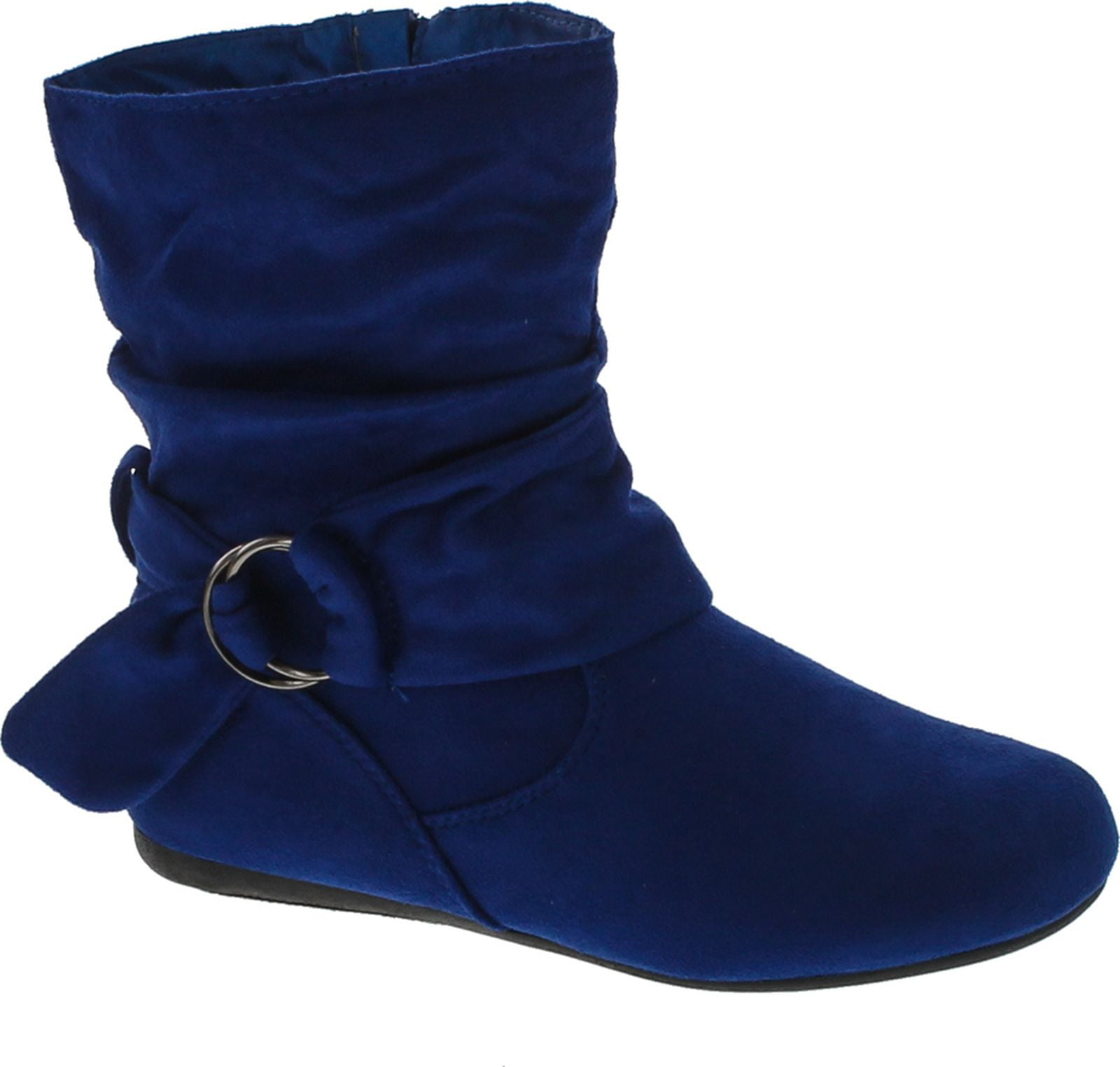 Women's Fashion Calf Flat Heel Side Zipper Slouch Ankle Boots - Walmart.com