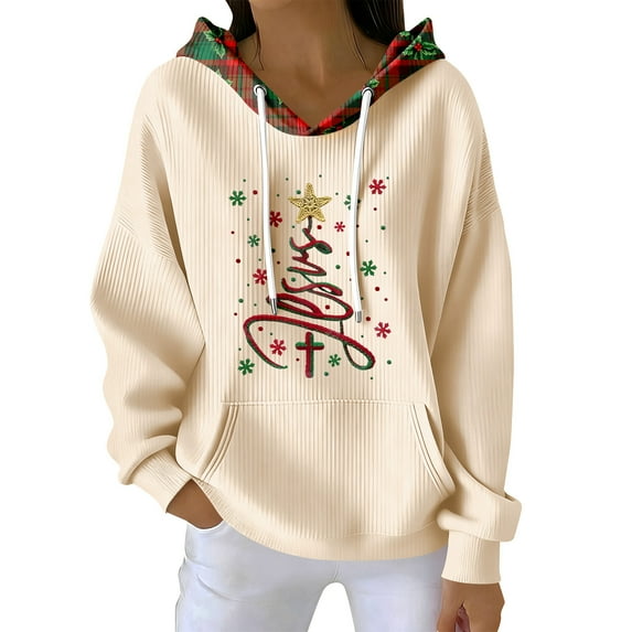 Women's Fashion Casual Christmas Print Pullover Long-Sleeve Sweatshirt ...