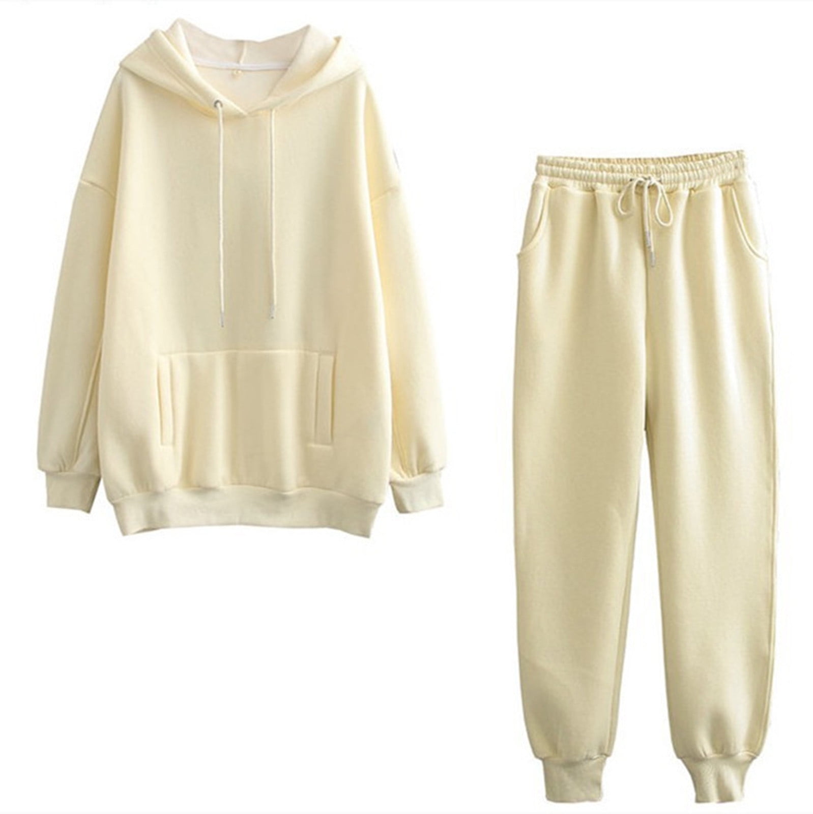 Women's Fashion Casual Outfits Clothes Set Sport Wear Solid Color Long ...