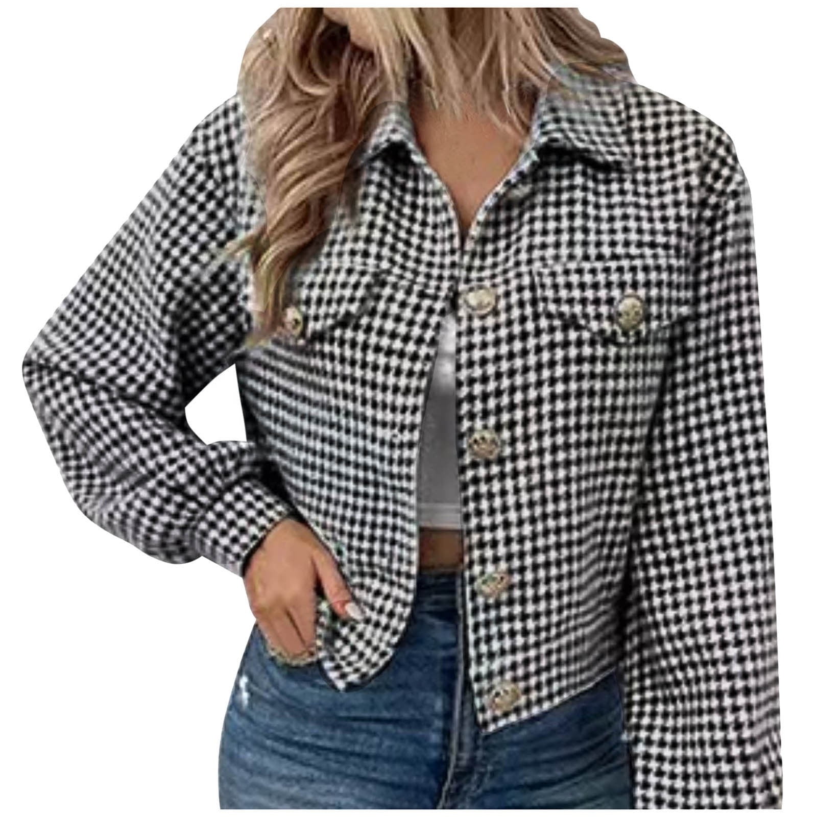 Women's Fashion Cropped Shacket Button Down Corduroy Shacket Jackets ...
