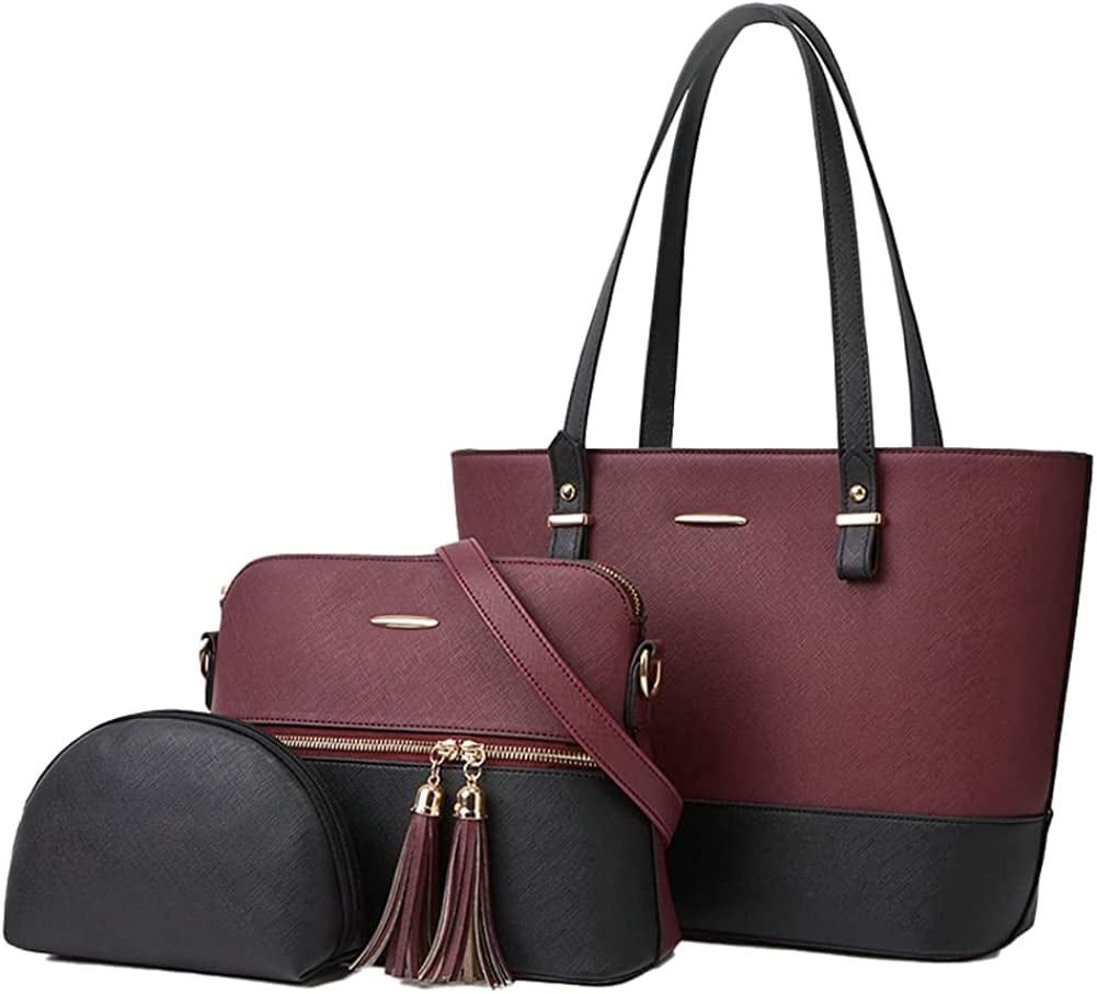 Women's Fashion Handbag Tote Handbag Satchel 3pcs Purse Set PU Leather ...