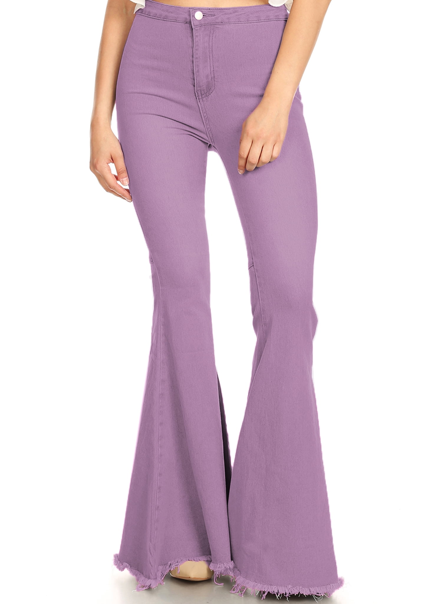 Women's Fashion High Waist Long Denim Bell Bottom Jeans Flared Pants ...