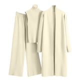 Women's Fashion Lazy-Style Knit Three-Piece Set (Sleeveless Vest ...