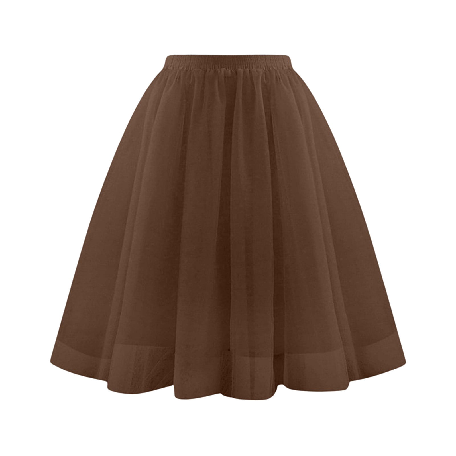 Women's Fashion Solid Color Half Skirt Party Ballet Puff Skirt Mesh ...