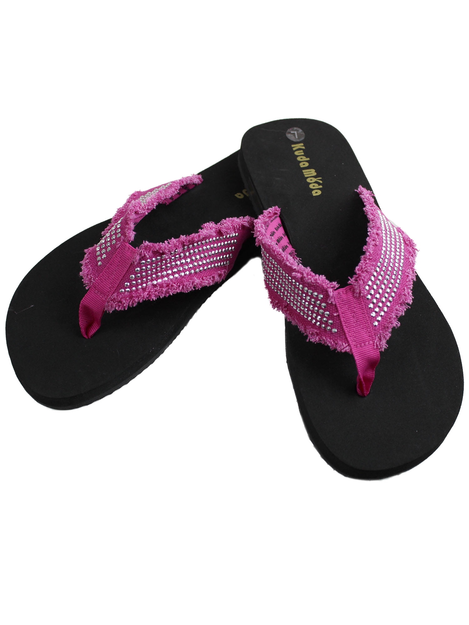 Kuda Moda Women's Lightweight Sparkling Thong Flip Flops, Casual EVA ...