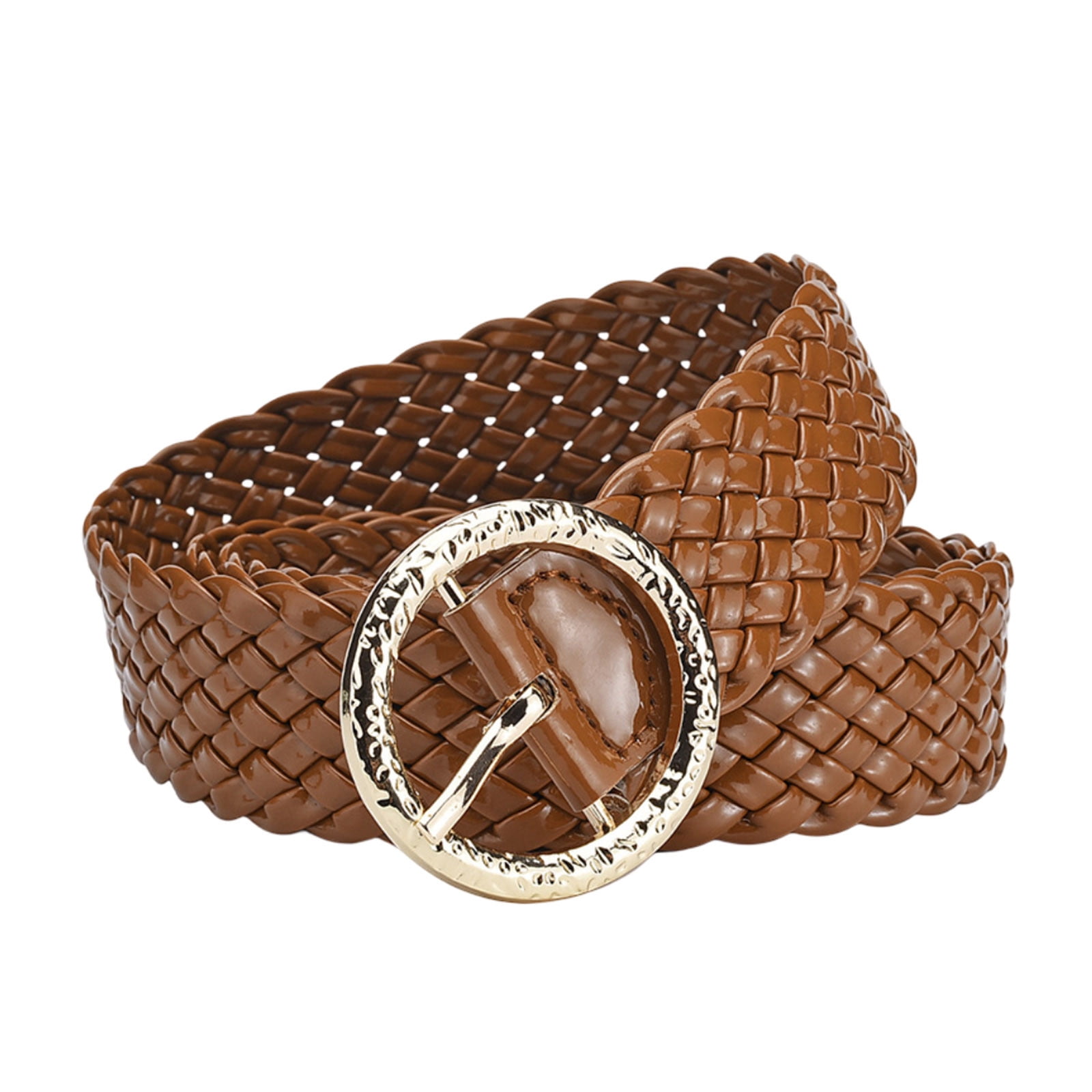 Women's Fashion Woven Belts Glitter Braided Belt Leather Belts For ...