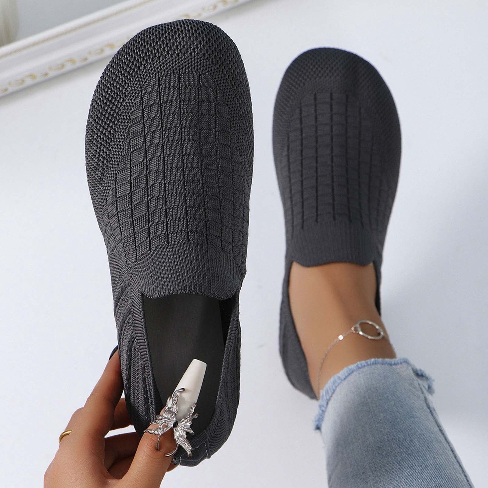 Women's Fashionable Casual All-Match Round Toe Solid Color Spring And ...
