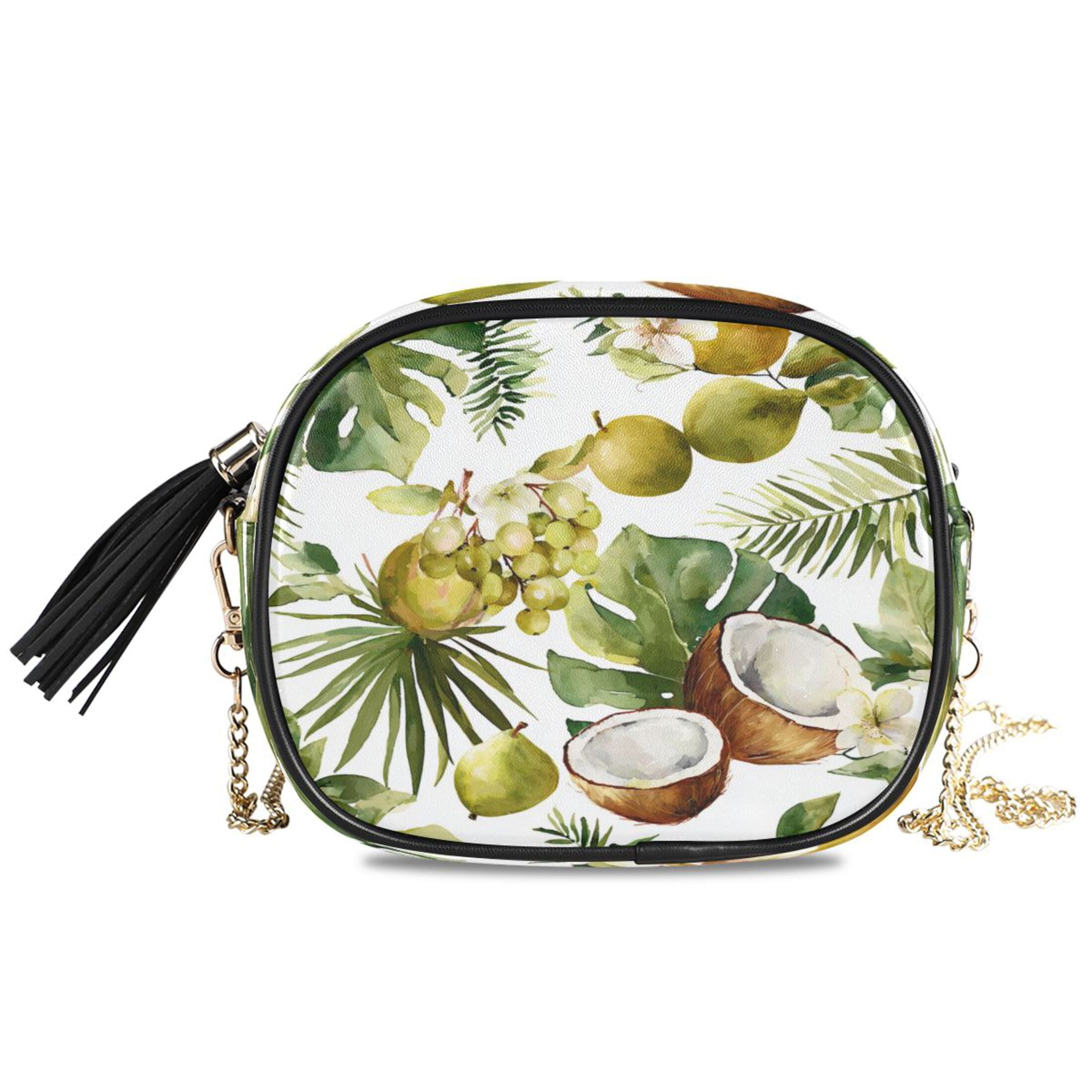 Women's Fashionable Crossbody Chain Shoulder Bag Tropical Fruits ...