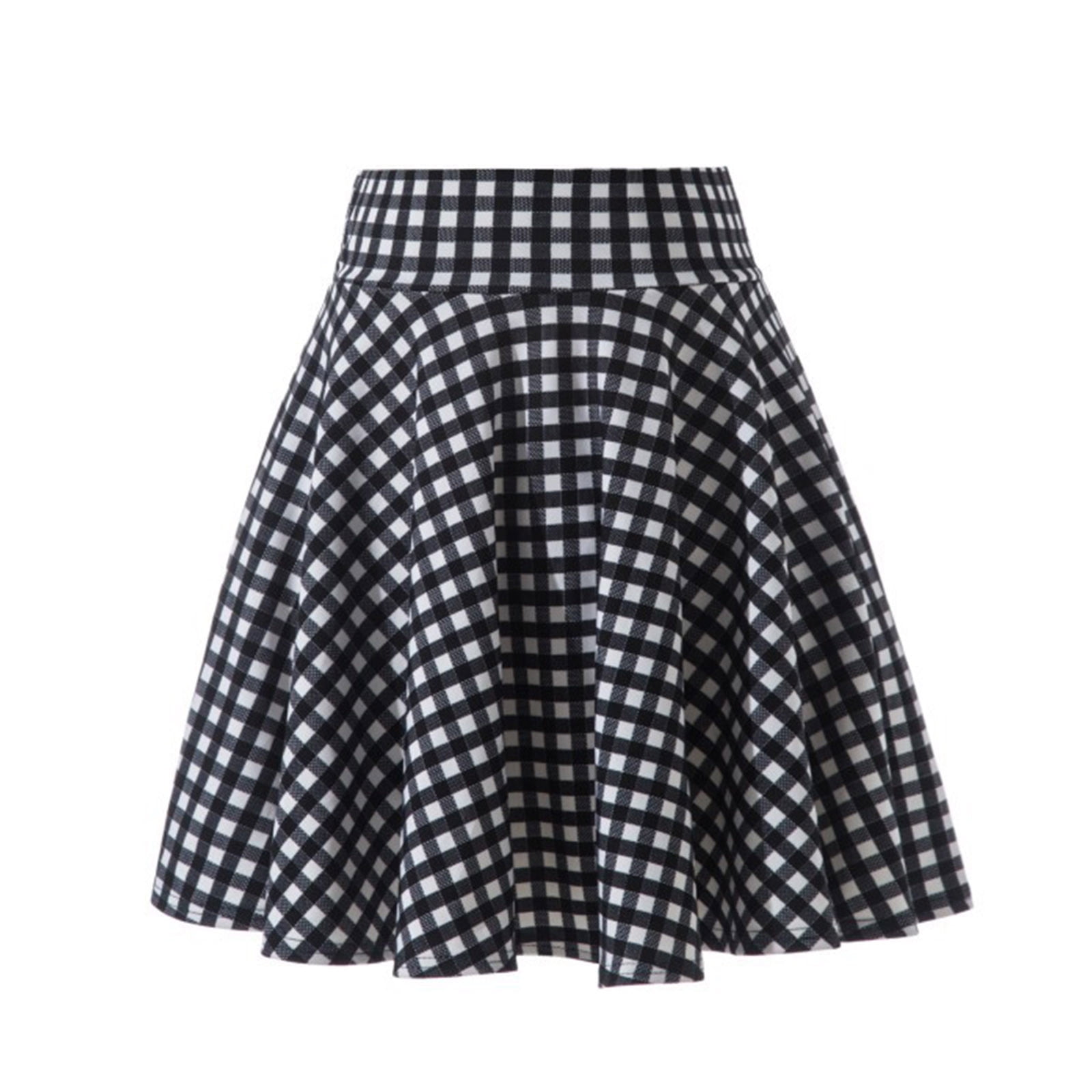 Women’s Fashionable High Waist Pleated Skirt A-Line Flare Short Skirt ...