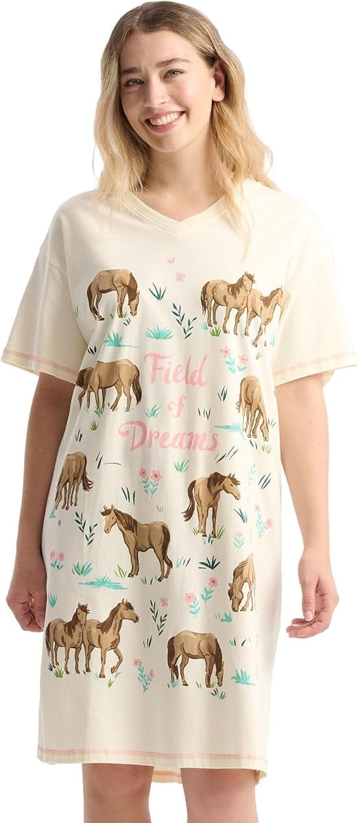 Little Blue House Women's Nightshirt, Field Of Dreams, One Size ...