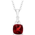 Women's Finecraft 2 cttw Natural Garnet & White Topaz Pendant Necklace ...