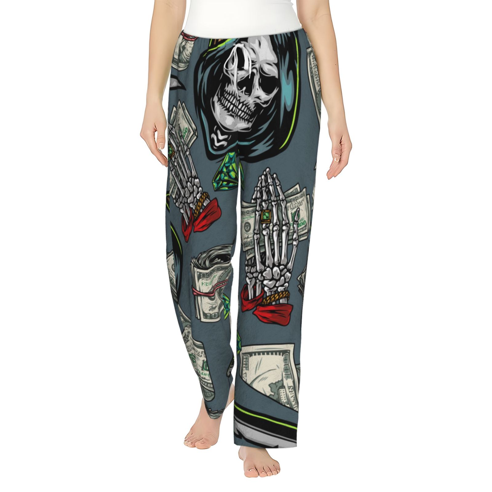 Women's Flannel Pajama Pants Comfy Sleep Lounge Bottoms, Money Vintage ...