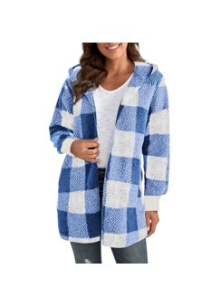 MOSHU Women's Flannel Plaid Shacket Jacket with Hood and Pocket, Button ...
