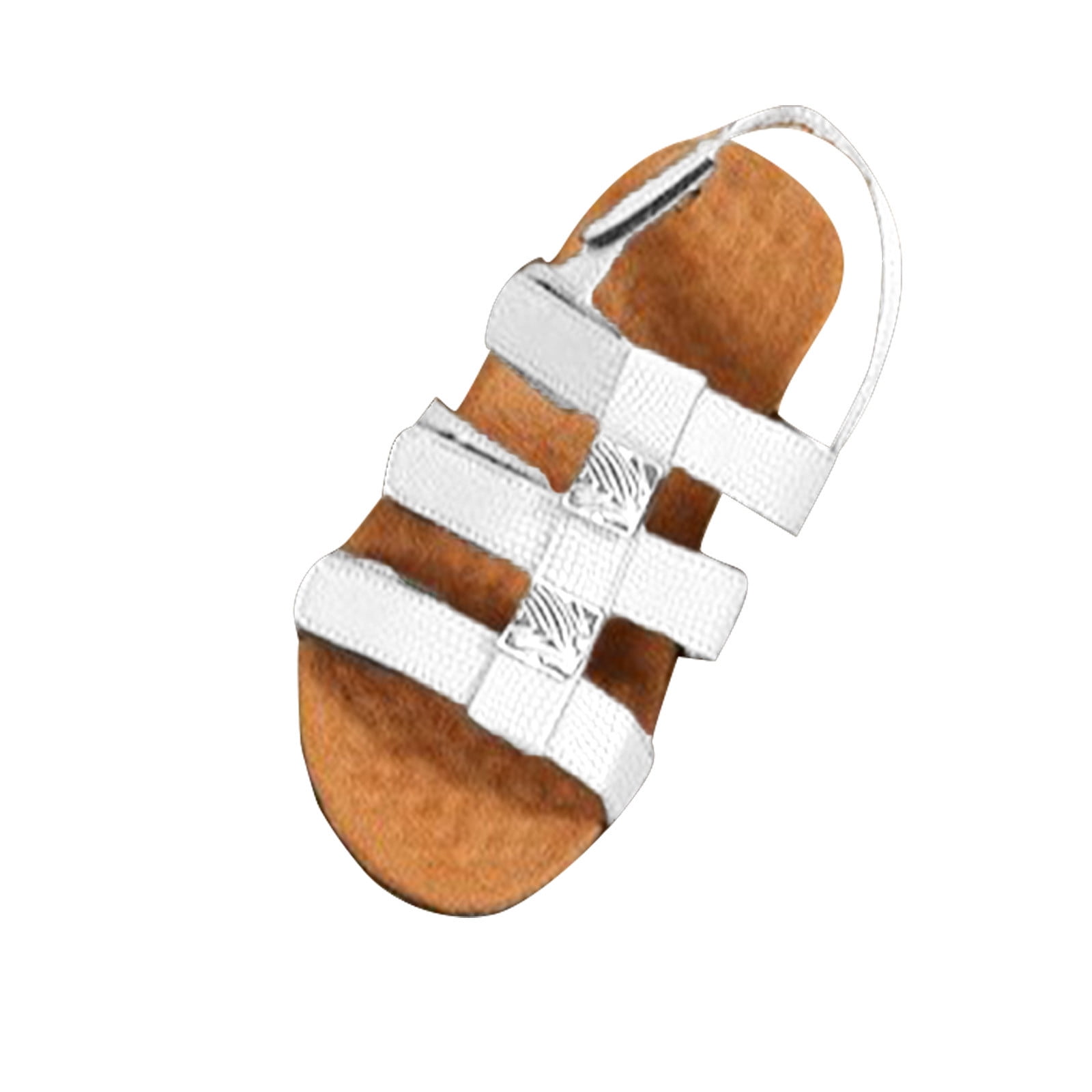 Women’s Flat Sandals, Soft Straps Slip-on Open Toe Light Weight Elastic ...