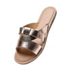 Women's Bow Knot Flat Sandals Open Toe Slip On Slide Slipper Single ...
