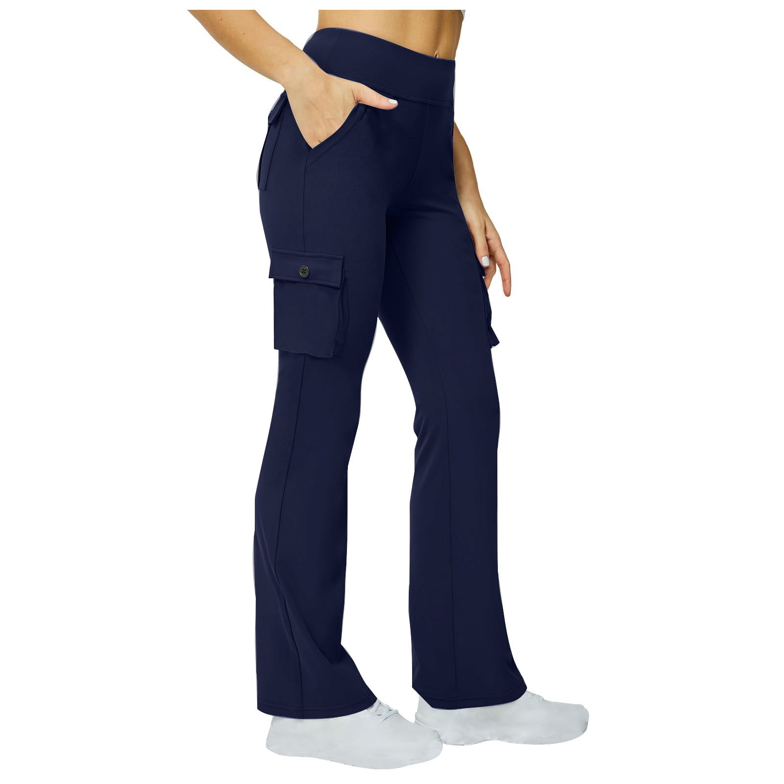 Women's Lined Cargo Pants 6 Pockets Water Resistant Winter Hiking Flare ...
