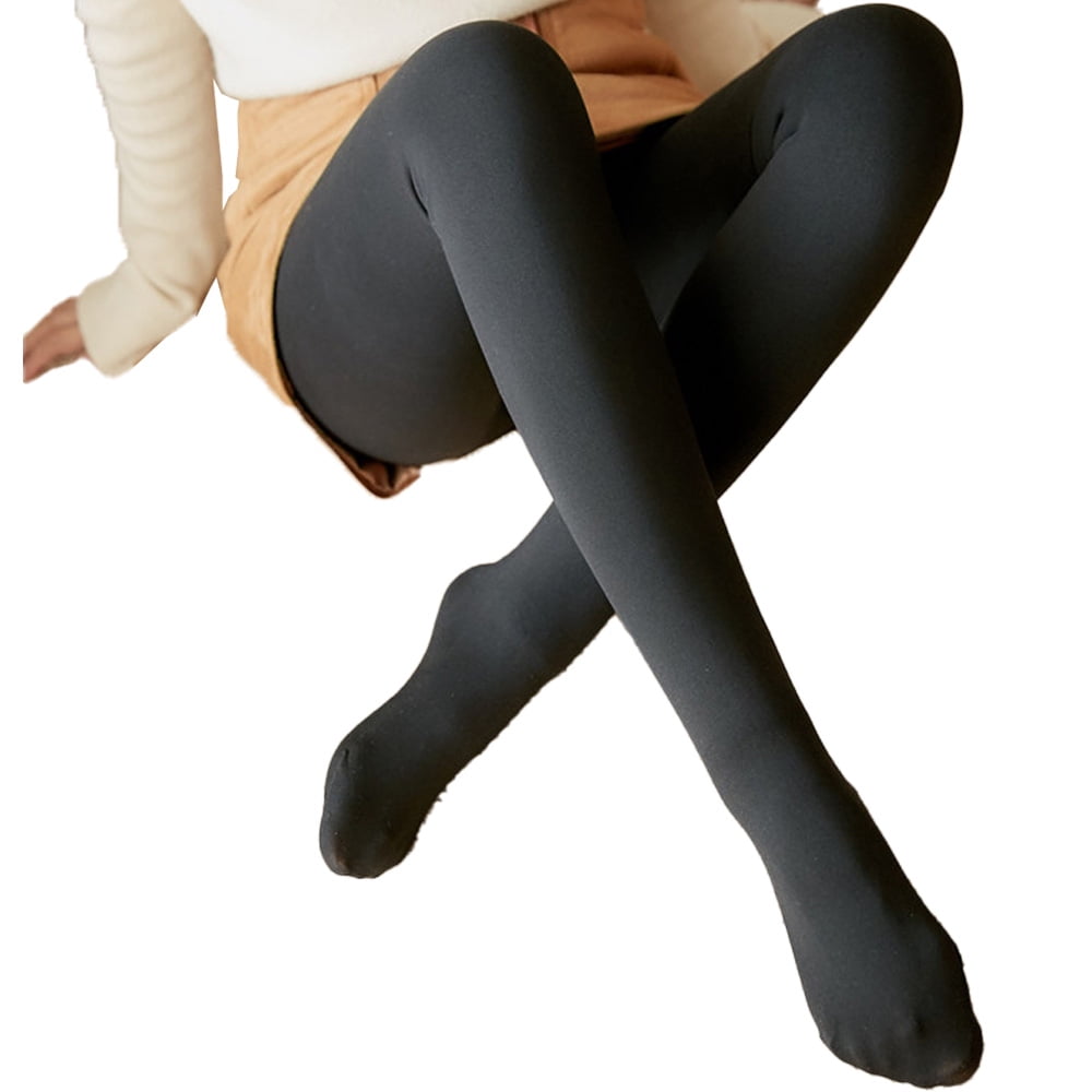 Women's Fleece Lined Tights Thermal Pantyhose Leggings Opaque Winter ...