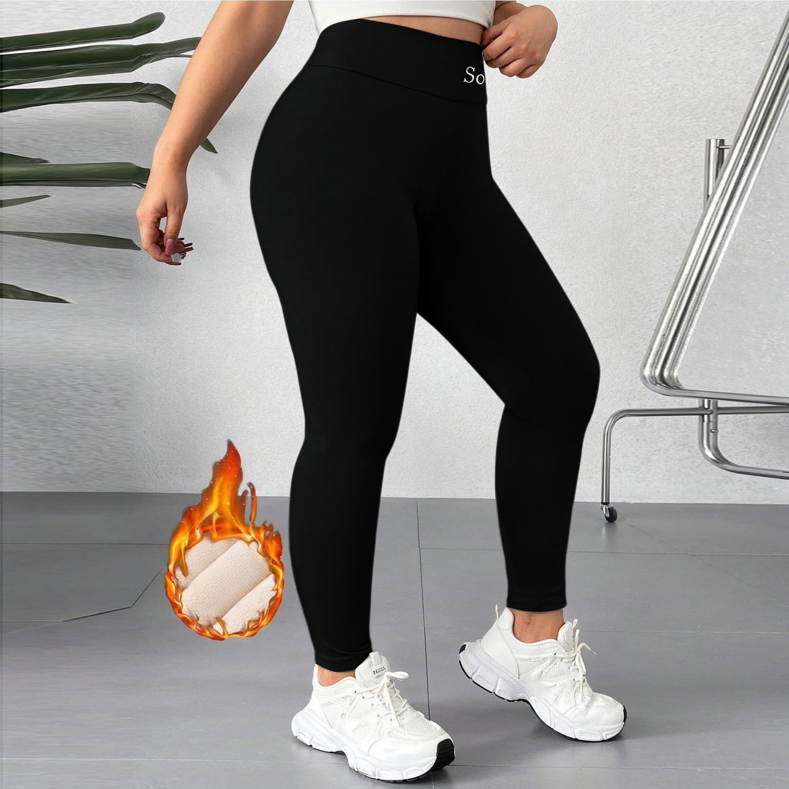 2025 New Fleece Lined Leggings Women Plus Size High Waisted Thermal ...