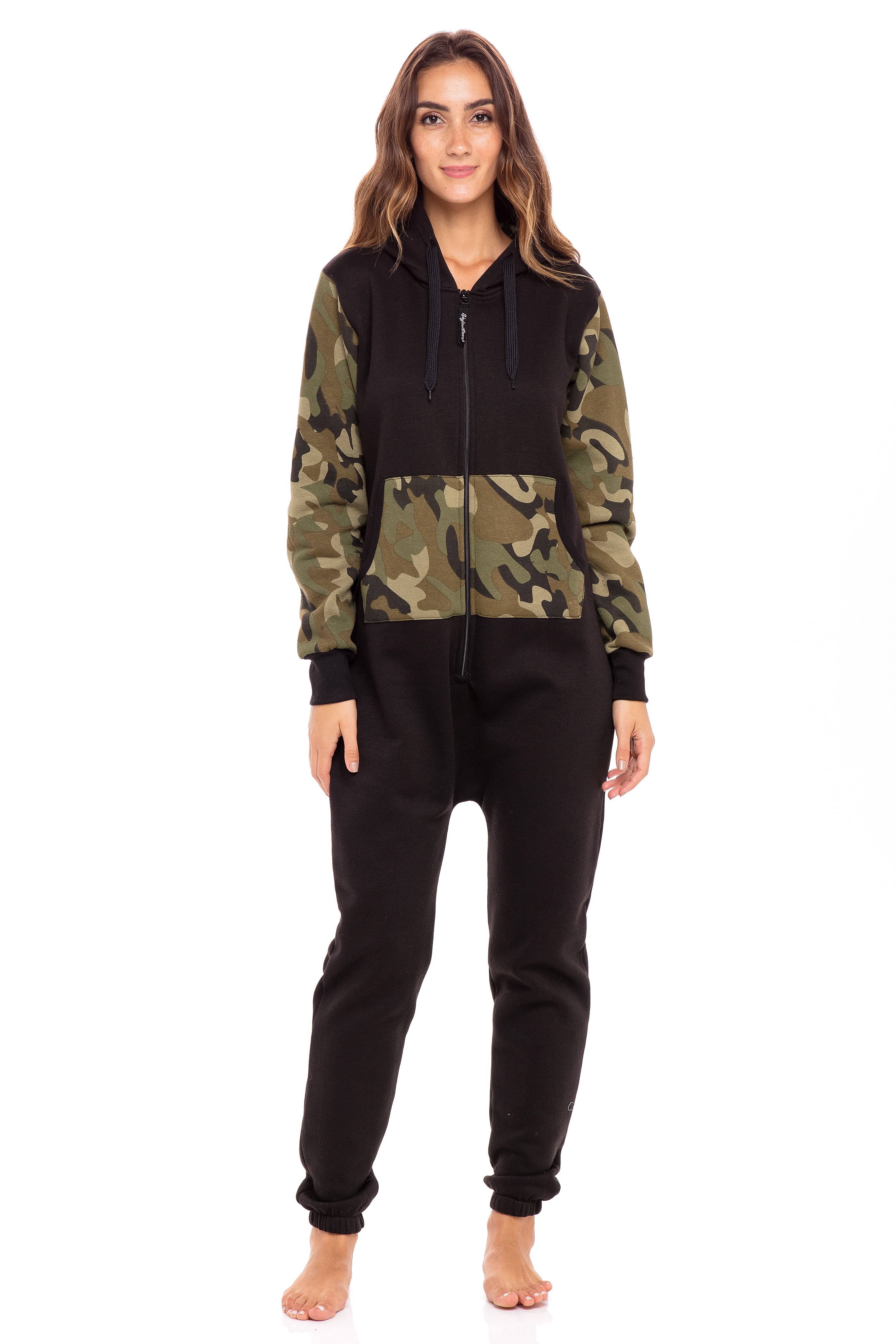 Women's Fleece Non-Footed One Piece Pajamas Sleepwear Adult Pajamas ...