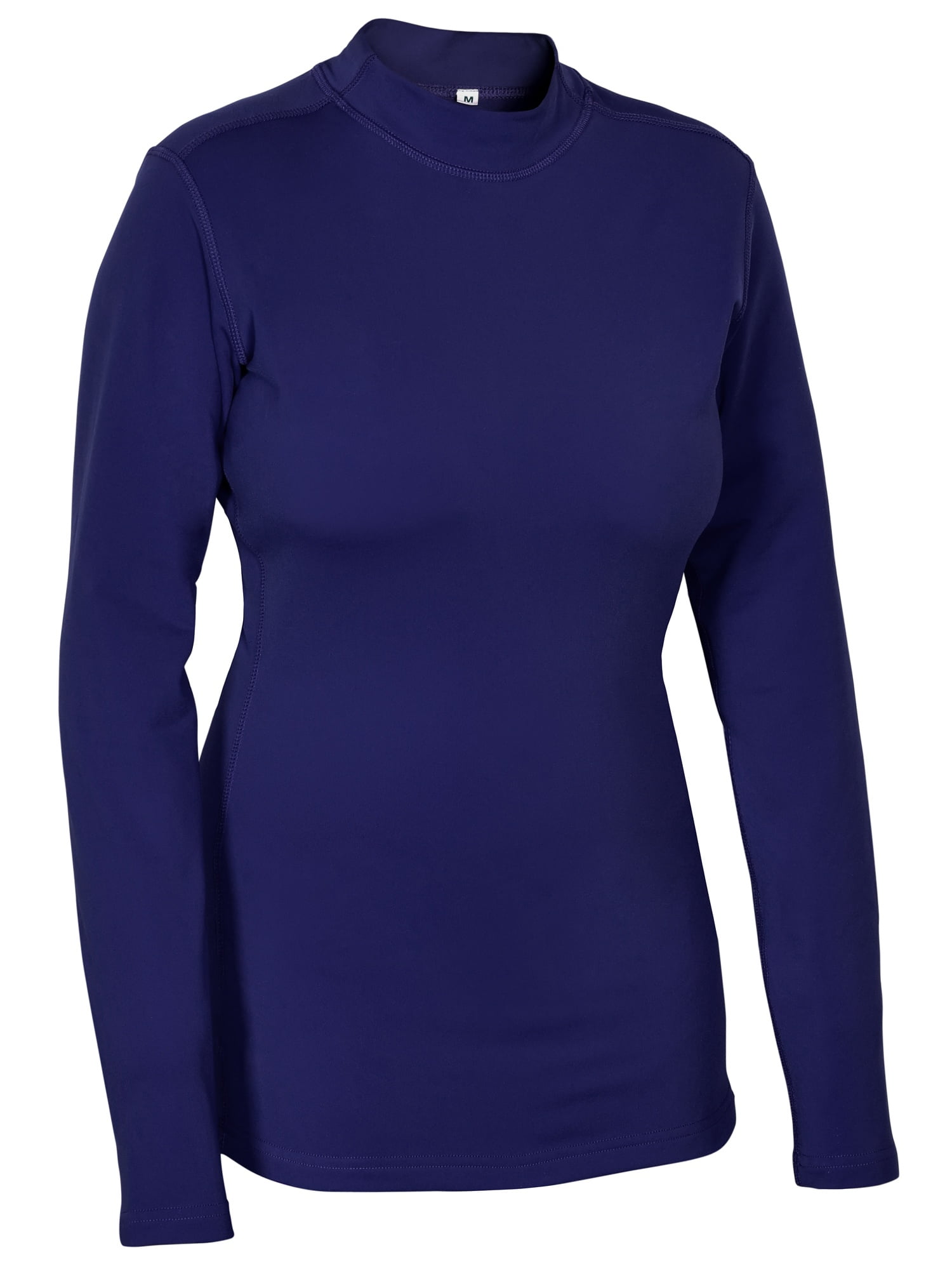 Women's Fleece Thermal Mock Neck Full Sleeves Compression Shirt for ...