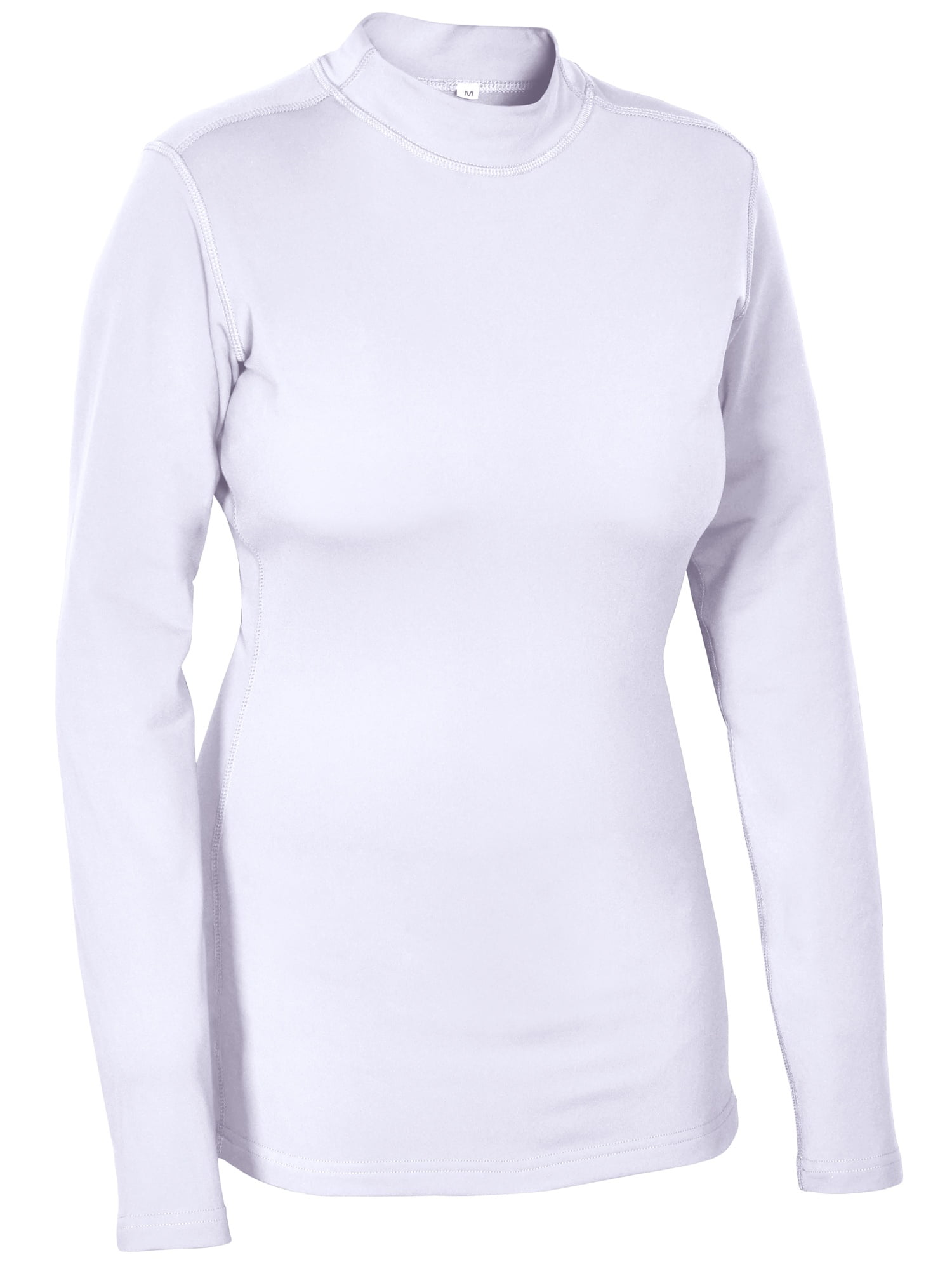 Women's Fleece Thermal Mock Neck Full Sleeves Compression Shirt for ...