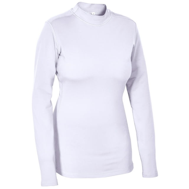 Women's Fleece Thermal Mock Neck Full Sleeves Compression Shirt for ...