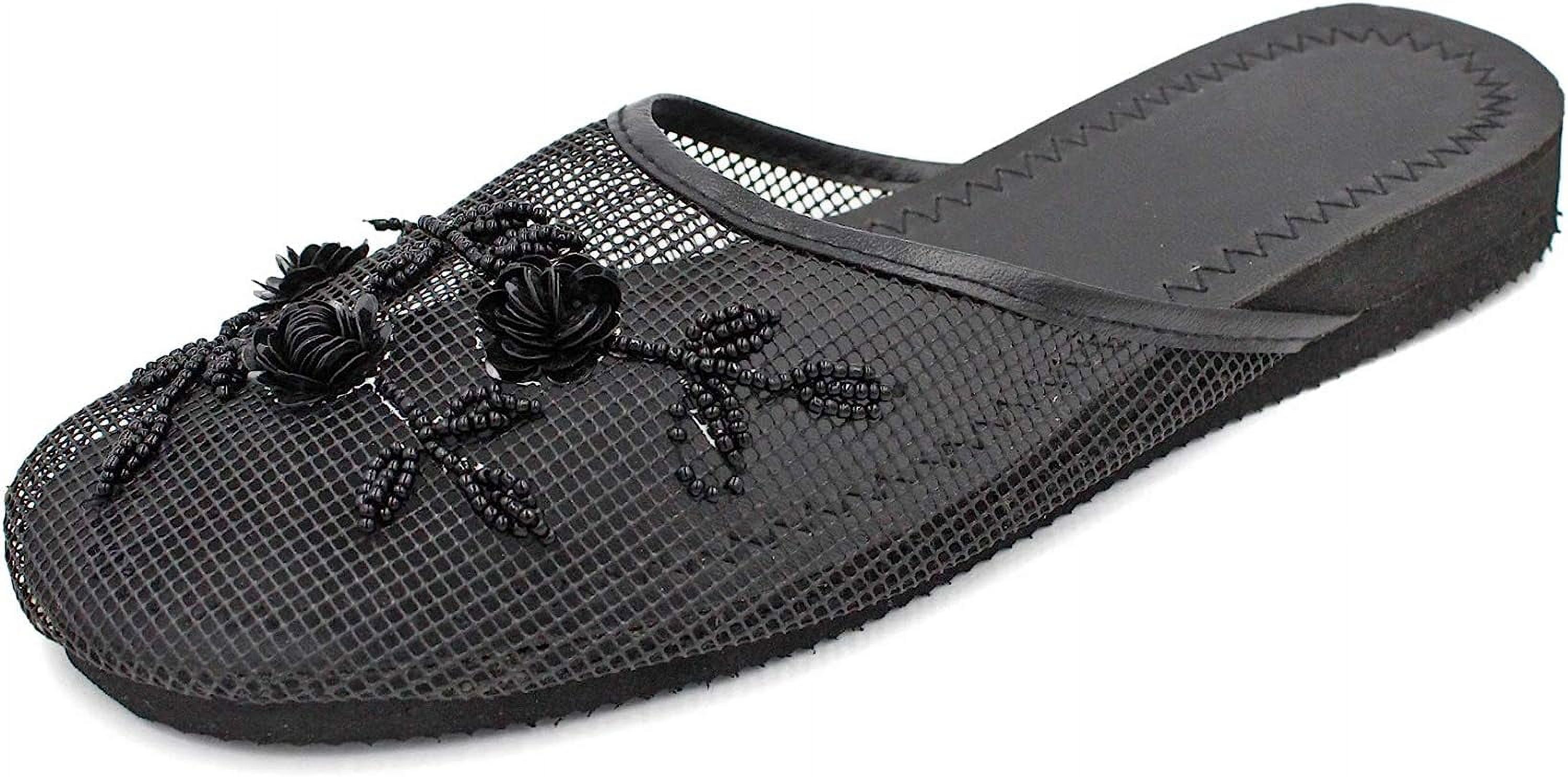 Women's Floral Beaded Mesh Chinese Slippers - Walmart.com