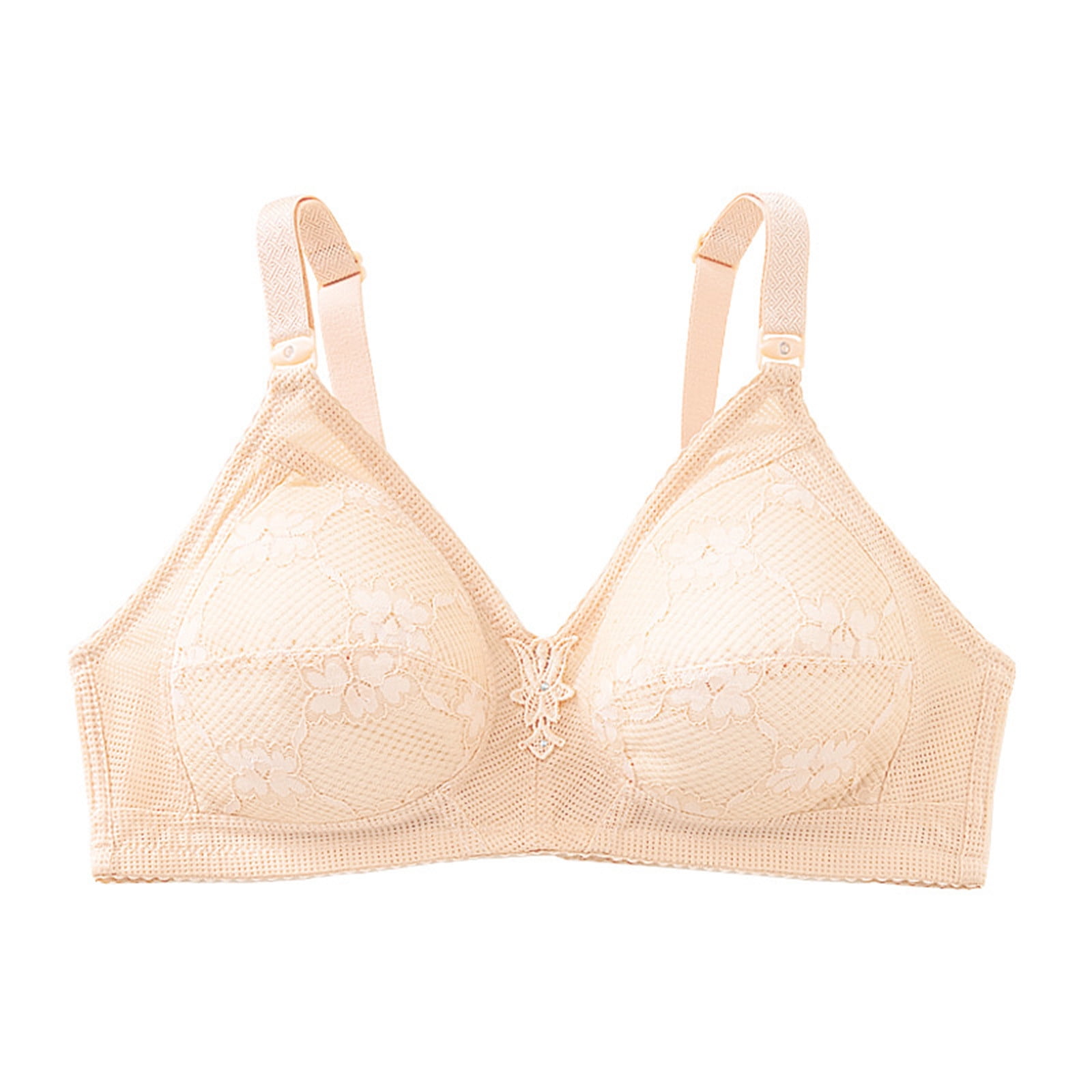 Women's Floral Lace Push Up Bra Wireless Seamless - Breathable Sports ...