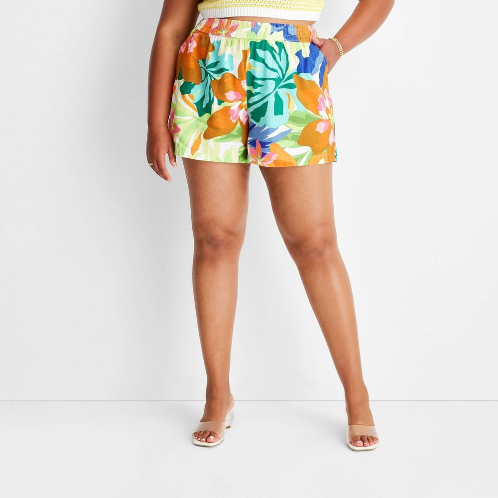 Women's Floral Print Linen Shorts - Future Collective with Alani Noelle ...