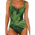 Womens Floral Print One Piece Swimsuit Padded Bathing Suits High