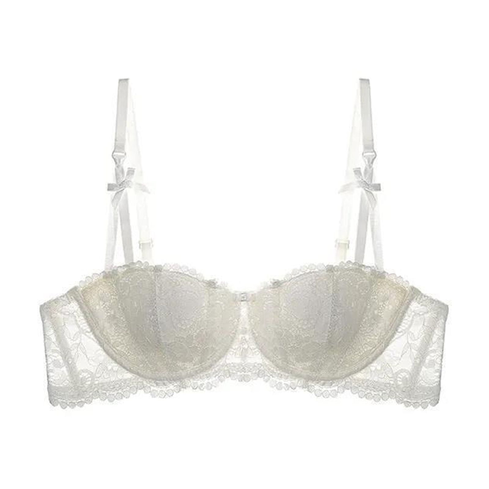 Women's Floral Underwire Lace Balconette Bra Lift Supportive Bra Push ...