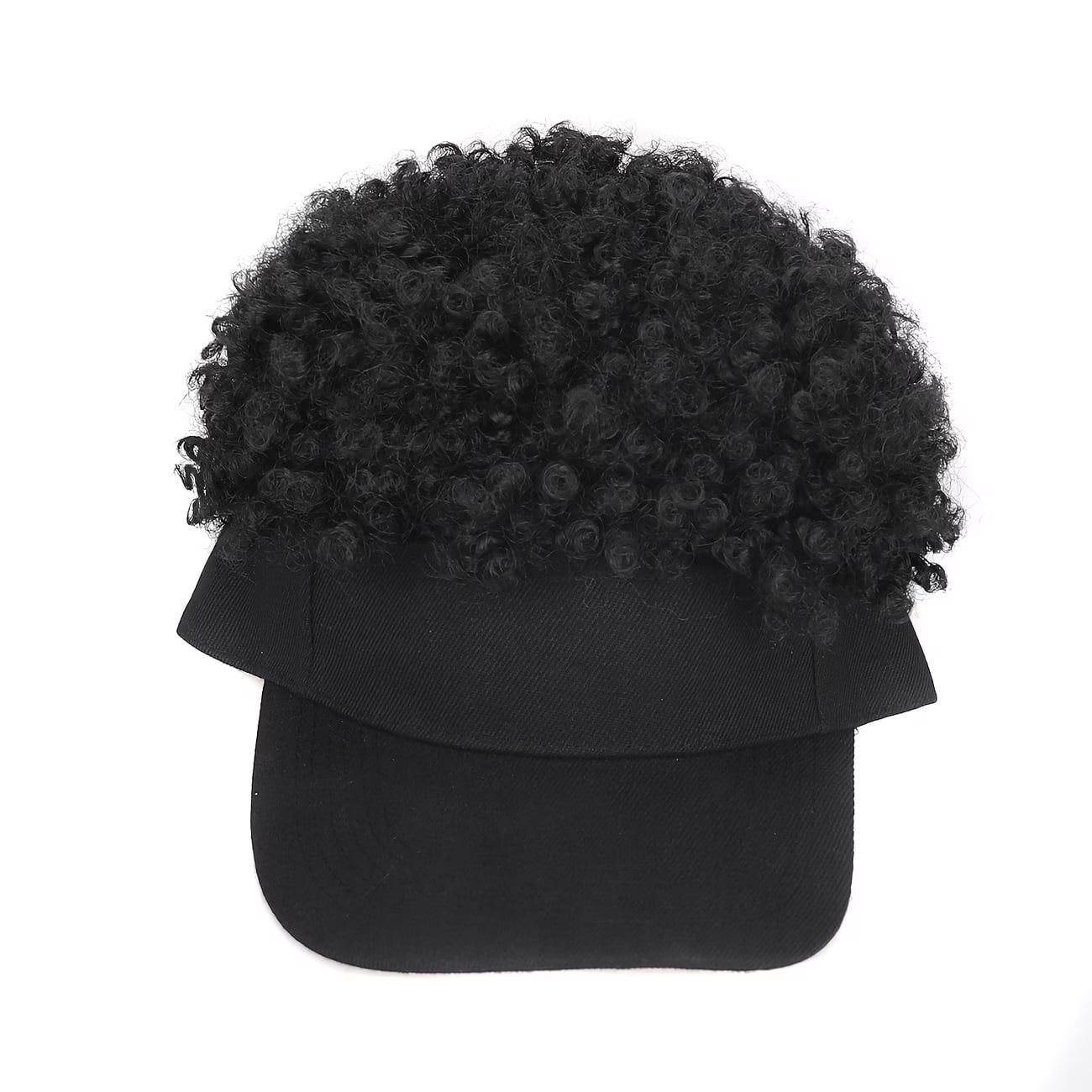 Women's Fluffy Curly Hair Wigs with Baseball Cap - Thick Synthetic Hair ...