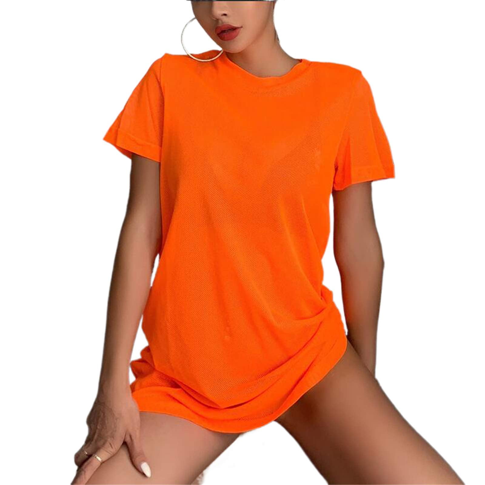 Womens Fluorescent Sheer Bikini Cover Up Swimwear Bathing Suit Summer