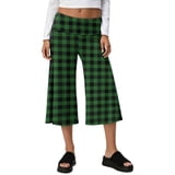 Women's Fold Over Capri Pants Y2K Low Rise Wide Leg Flowy Gaucho Pants ...