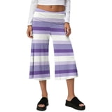 Women's Fold Over Capri Pants Y2K Low Rise Wide Leg Flowy Gaucho Pants ...
