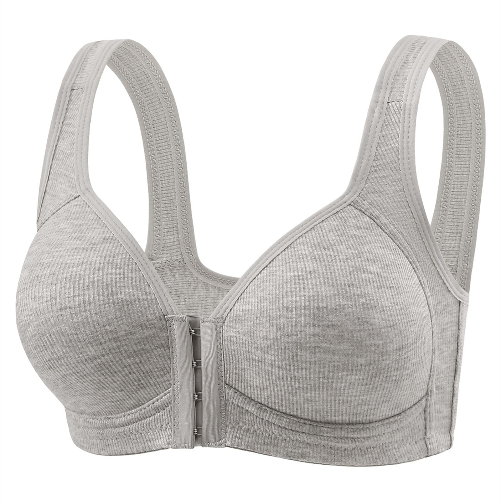 Women's Front Closure Wireless Bra High Support Comfort Push Up ...