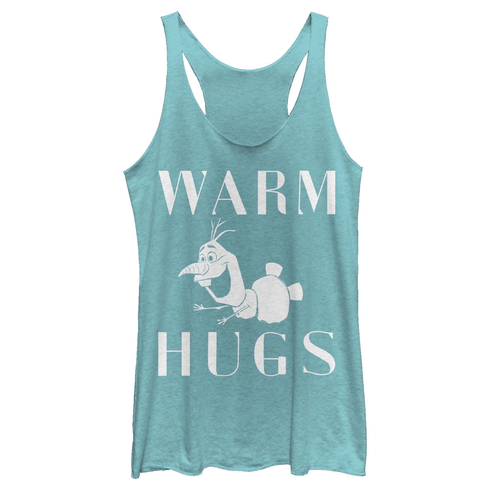 Women's Frozen 2 Olaf Warm Hugs Racerback Tank Top Tahiti Blue X Large ...