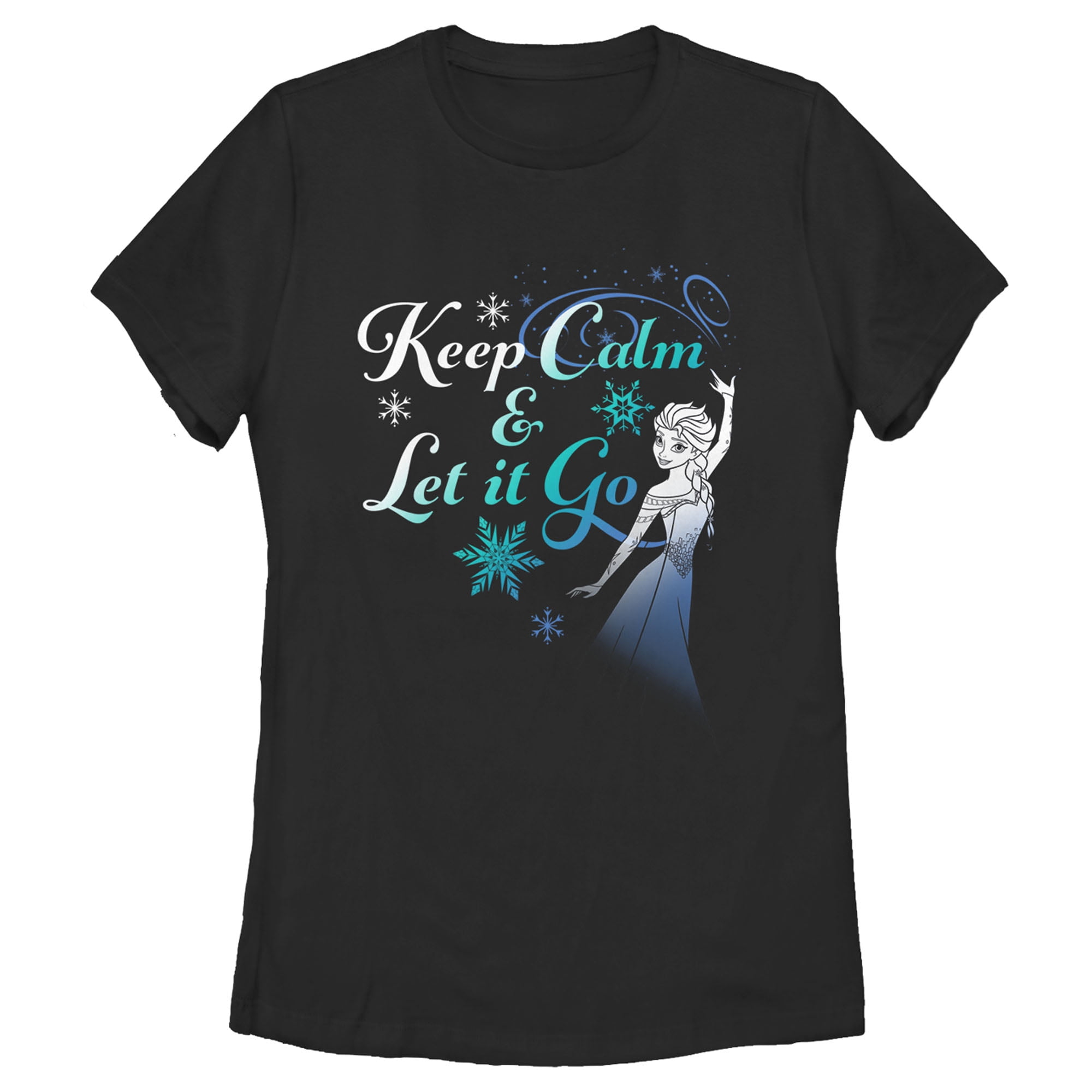 Women's Frozen Elsa Keep Calm Graphic Tee Black X Large - Walmart.com
