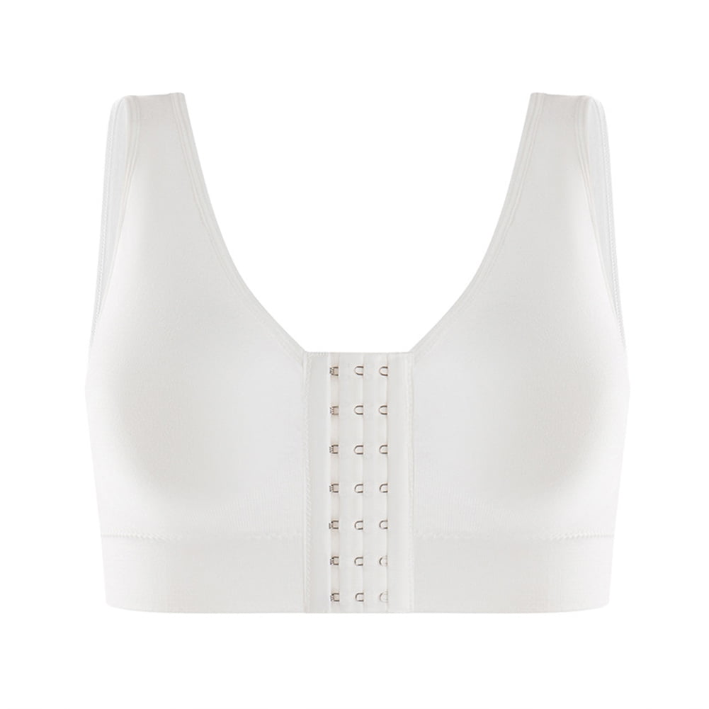 Women's Full Coverage Front Closure Wire Free Back Support Posture Bra ...