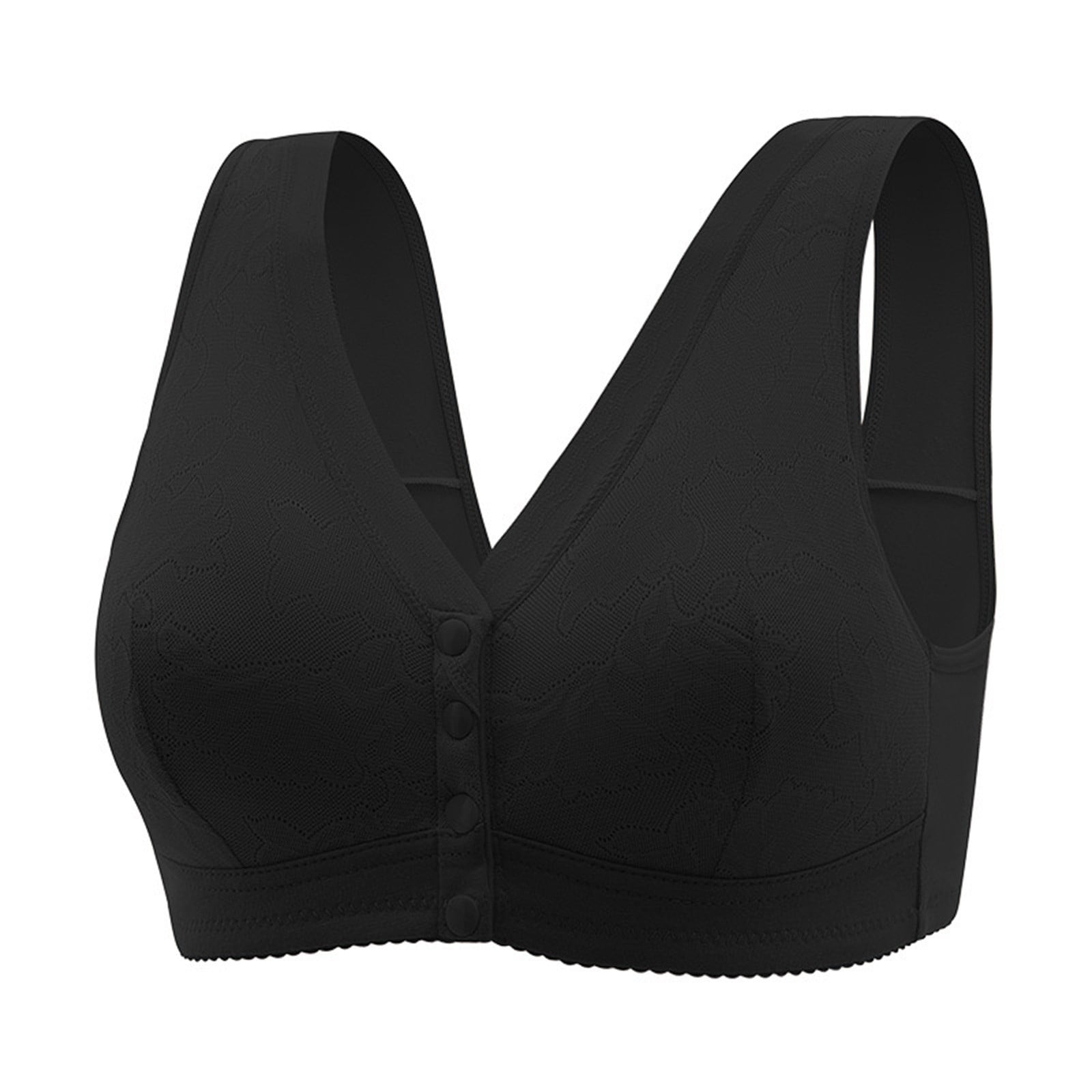 Womens Full Coverage Straps Bra For Seniors Uplift Front Closing Daisy