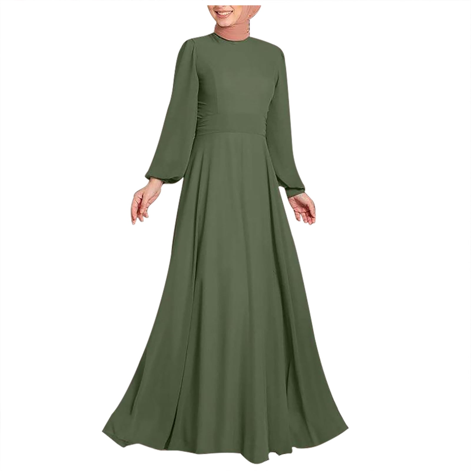 Women's Full Length Muslim Gown Dubai Middle East Modest Formal Flowy ...
